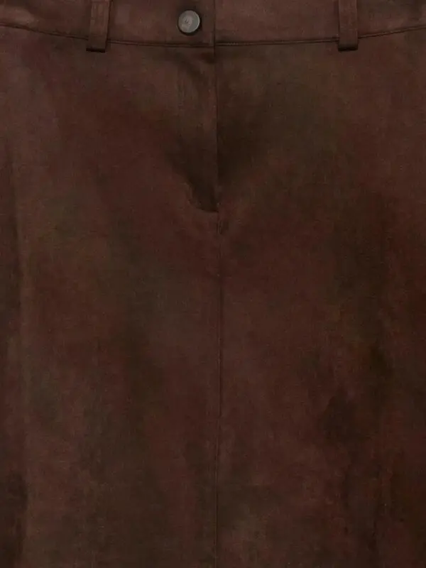 D.exterior Suede-effect A-line Midi Skirt
