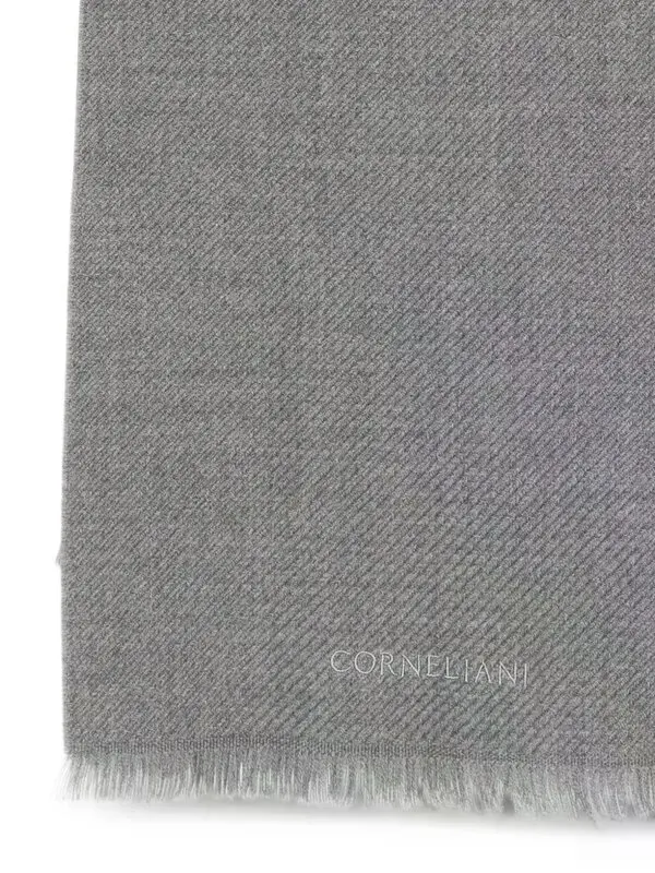 Corneliani Diagonal-stripe Fringed Scarf