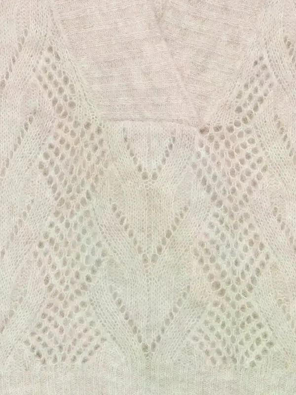 D.exterior Pointelle-knit V-neck Sweater