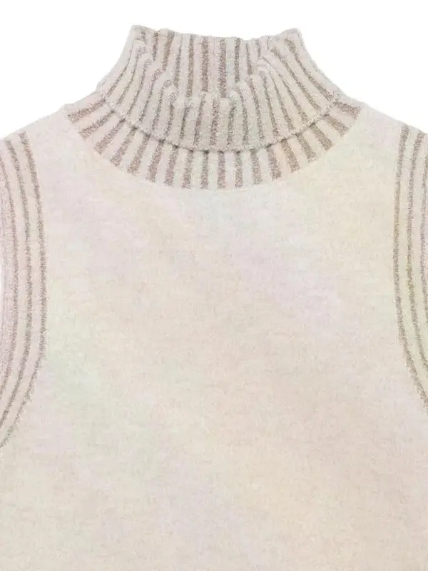 D.exterior Ribbed-trim Roll-neck Sleveeless Sweater