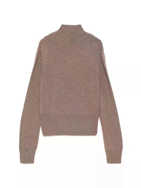 VANISE Shawl-collar Ribbed-trim Sweater