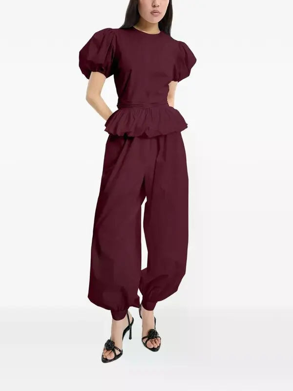 ROTATE BY BIRGER CHRISTENSEN Elasticated-cuff Trousers - Red