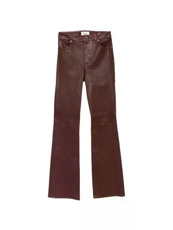 FRAME Reboot Flared Leather Trousers - Red