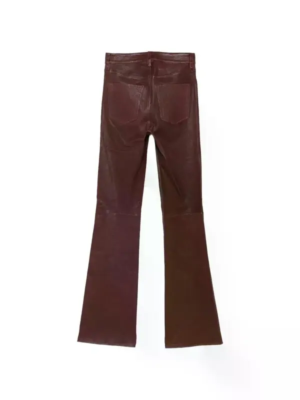 FRAME Reboot Flared Leather Trousers - Red