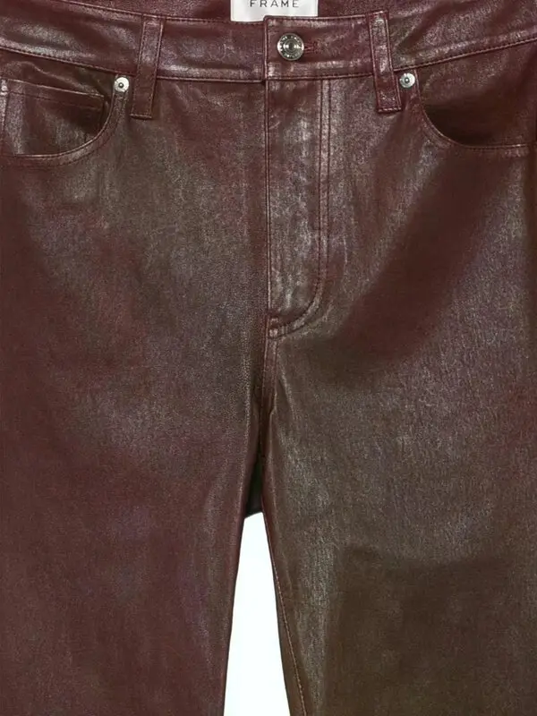 FRAME Reboot Flared Leather Trousers - Red