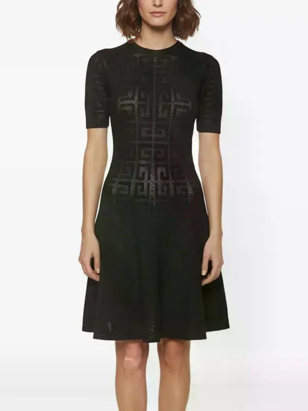 Givenchy 4g Open-knit Flared Midi Dress