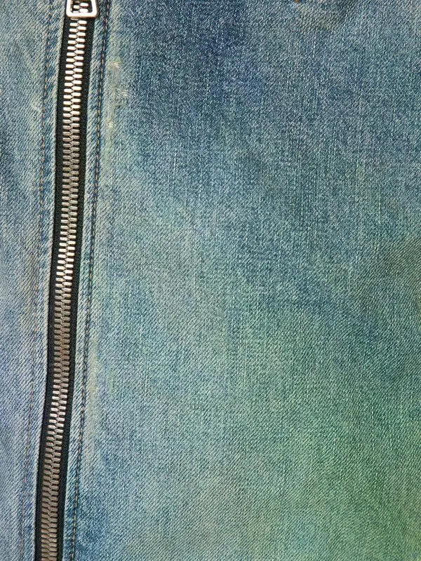 Balmain Destroyed Denim Biker Jacket