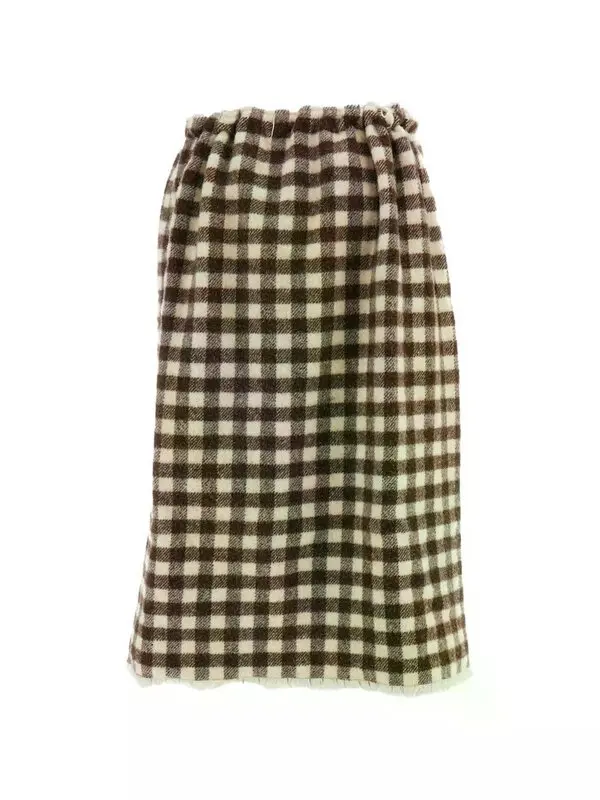 DANIELA GREGIS Gingham Drawstring Midi Skirt