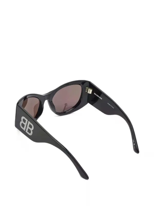 Balenciaga Bb Logo-embellished Cat-eye Sunglasses - Black