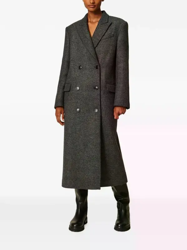 TWINSET Chevron-pattern Double-breasted Coat