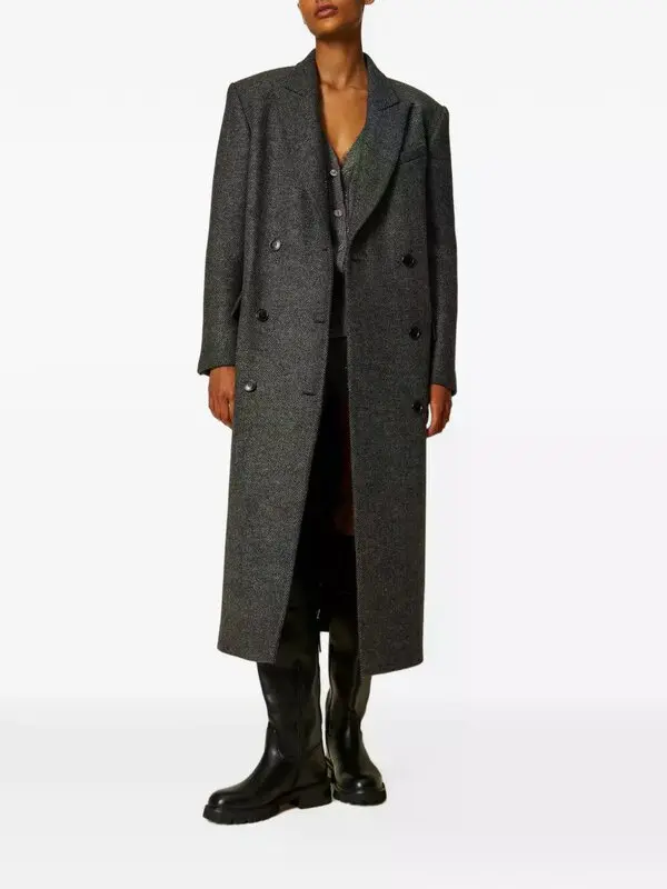 TWINSET Chevron-pattern Double-breasted Coat