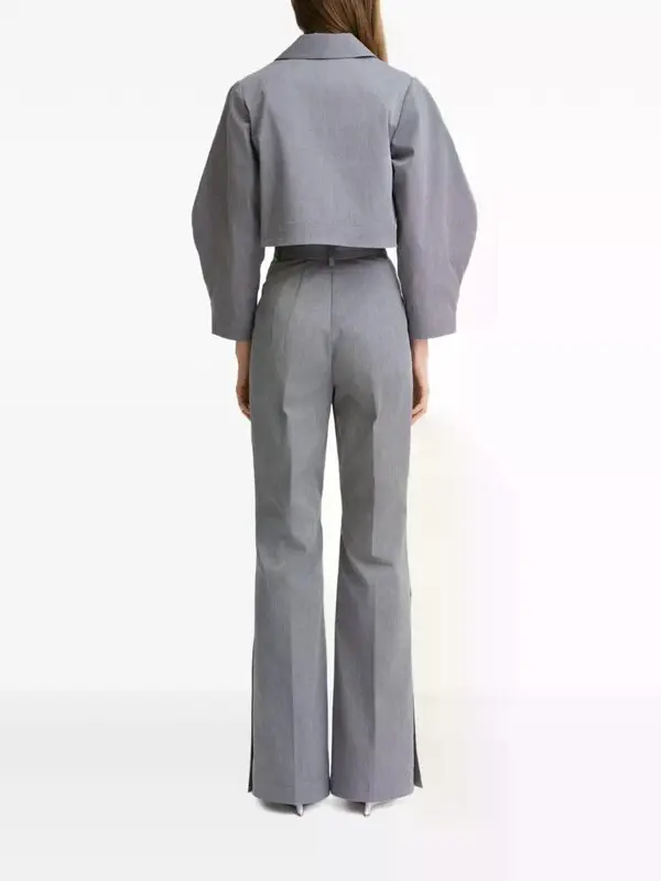 Matthew Bruch Cropped Puff-sleeve Top