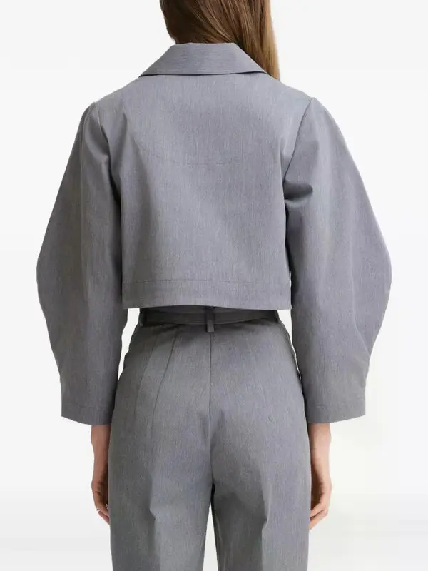 Matthew Bruch Cropped Puff-sleeve Top
