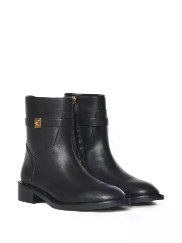 COCCINELLE Logo-plaque Leather Boots - Black