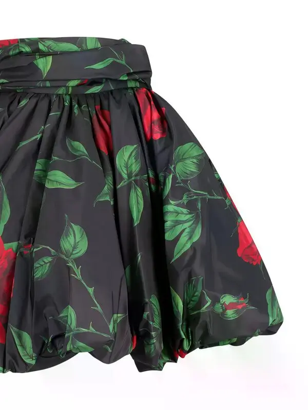 Blumarine Rose-print Bubble Mini Skirt
