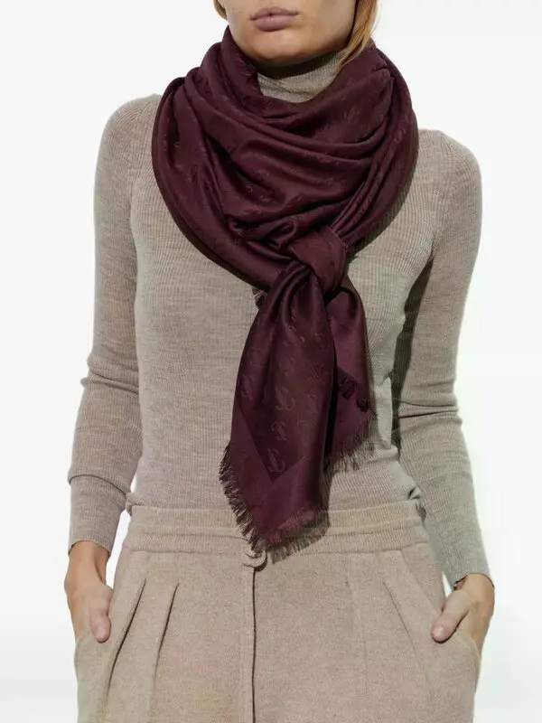 JIMMY CHOO Monogram Frayed Scarf