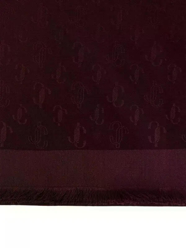 JIMMY CHOO Monogram Frayed Scarf