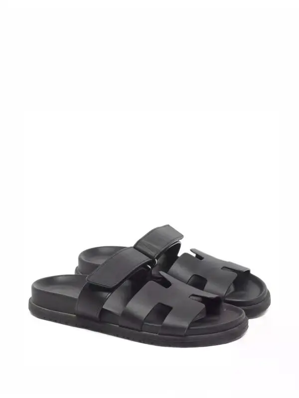 Hermès Chypre Touch-strap Sandals - Black