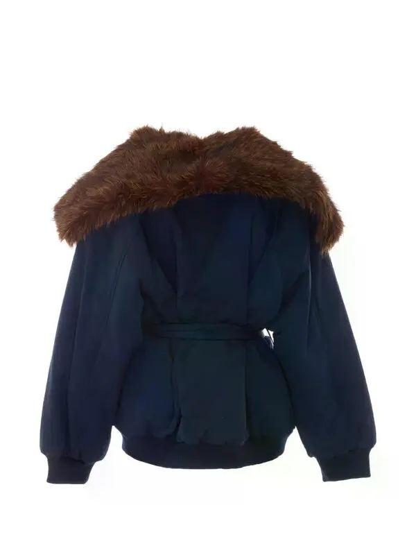 ELEH Faux-fur Trim Belted Jacket