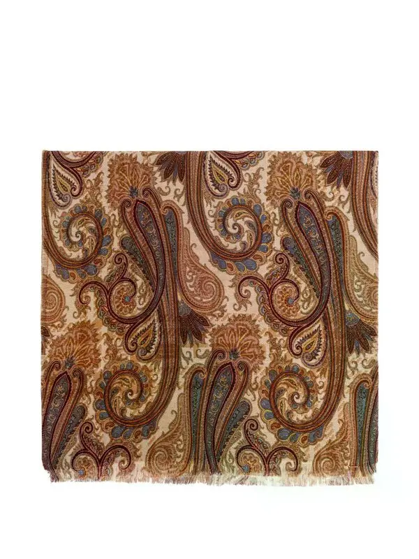 Etro Paisley Raw-edge Scarf - Neutrals