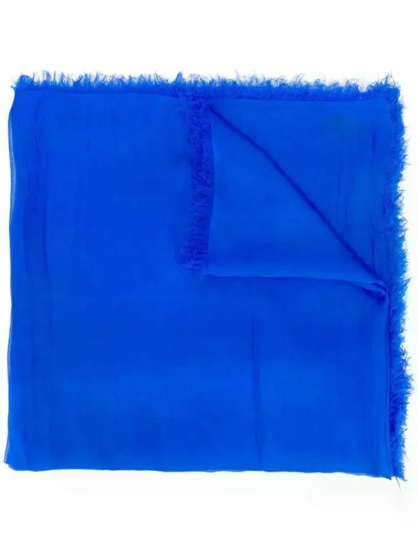 Faliero Sarti Fringed Silk Scarf - Blue
