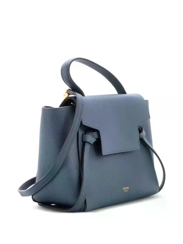 Celine Belt Bag Textured Leather Nano Shoulder Bag - Blue