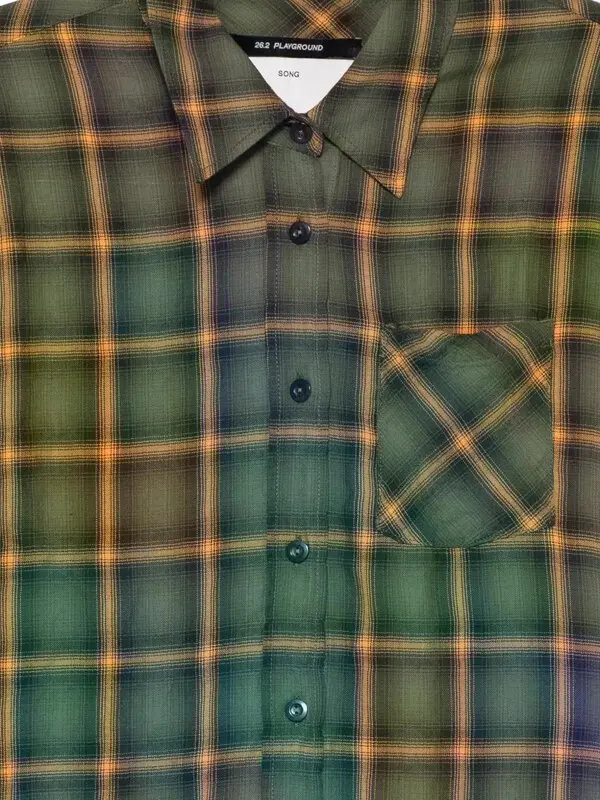 SONG FOR THE MUTE Check-print Frayed Shirt