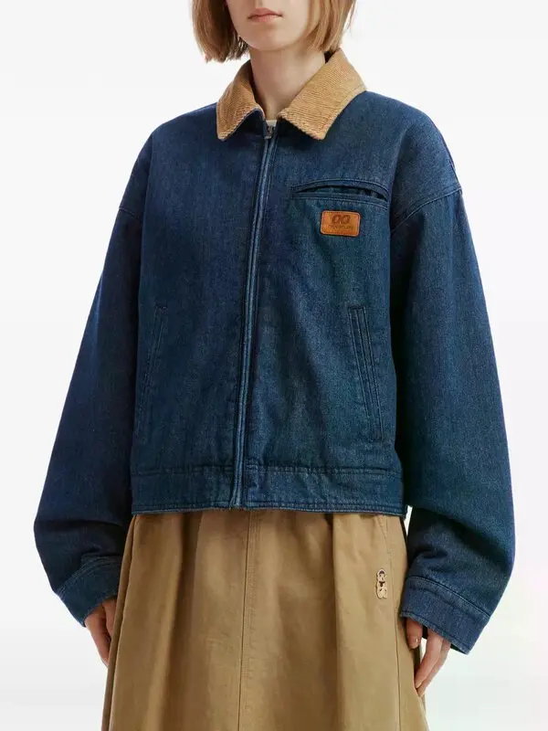 CHOCOOLATE Corduroy-collar Denim Jacket