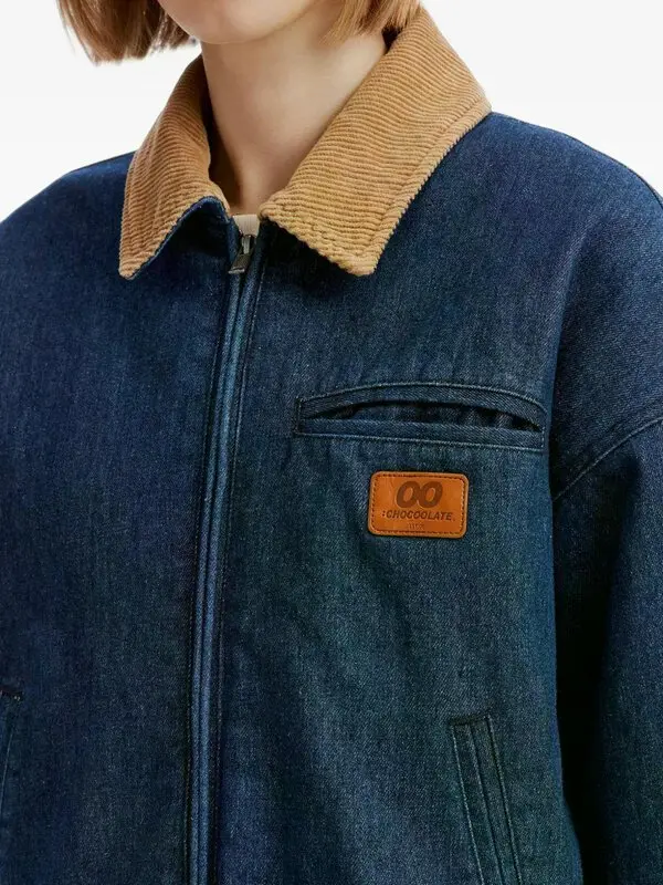 CHOCOOLATE Corduroy-collar Denim Jacket