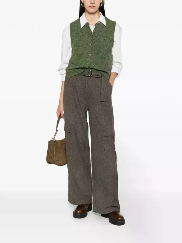 YERSE Belted Wide-leg Trousers