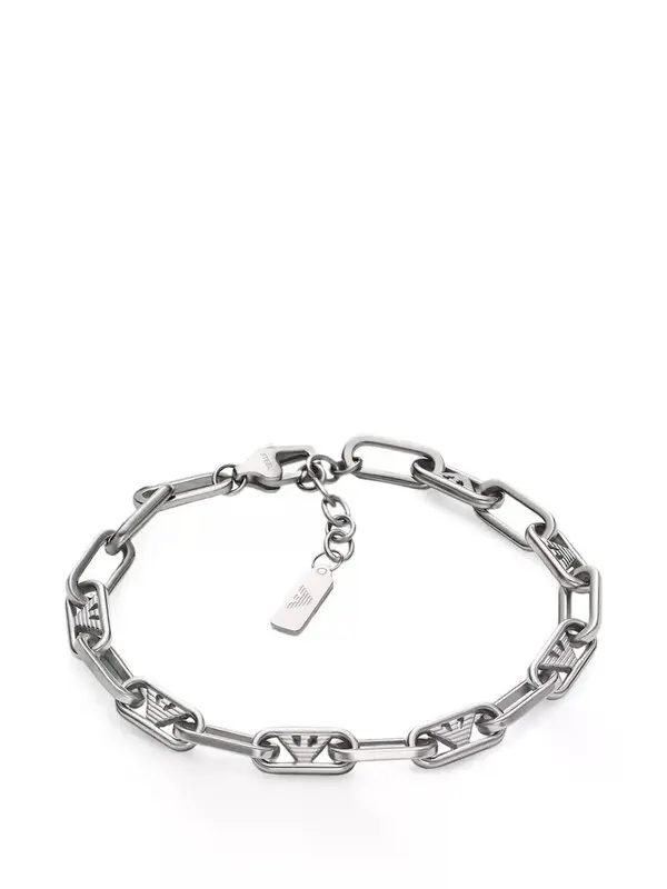 Emporio Armani Logo-plaque Bracelet - Silver