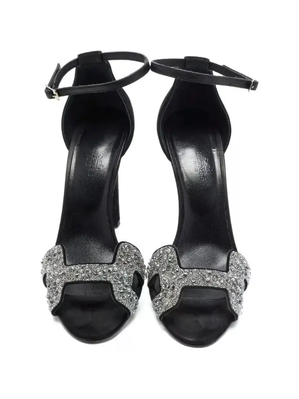 Hermès Premiere 70 Glitter-embellished Sandals