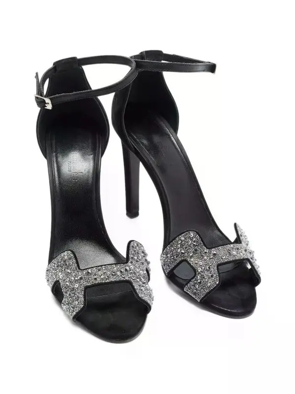 Hermès Premiere 70 Glitter-embellished Sandals
