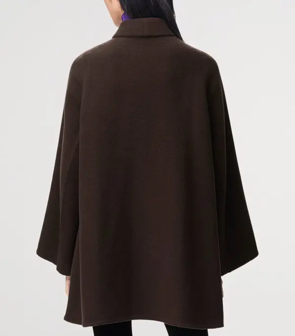 Loewe Wool-cashmere Peplum Coat - Brown