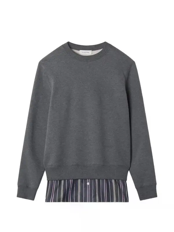 LANVIN Layered Sweatshirt In Cotton And Cashmere - Grey