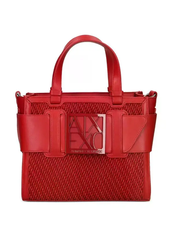Armani Exchange Logo-plaque Woven-detail Tote Bag