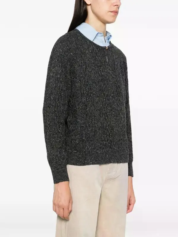 YERSE Cable-knit Button-fastening Sweater