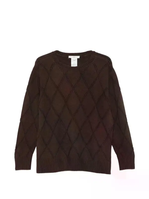 Marina Rinaldi Mrstritone Diamond-pointelle Sweater - Brown