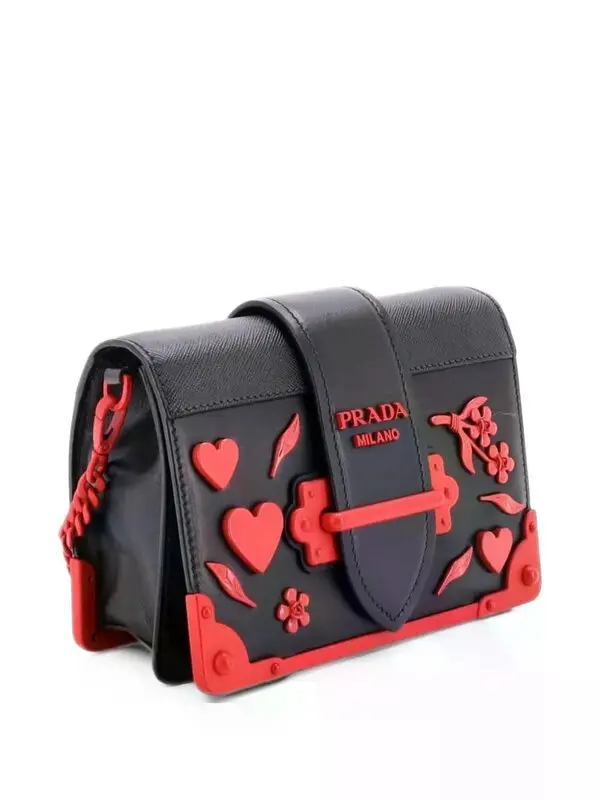 Prada Cahier Embellished Leather Small Crossbody Bag