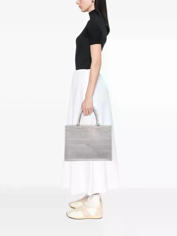Dior 2020 Medium Cannage Embroidered Book Tote Bag
