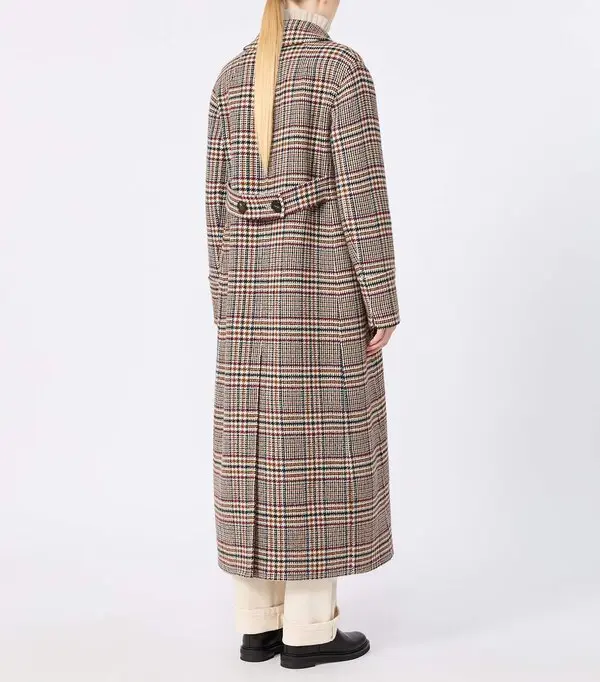 Max Mara Virgin Wool Check Trench Coat