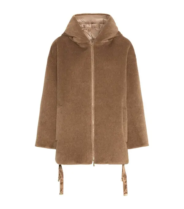 Max Mara Wool Reversible Hooded Jacket