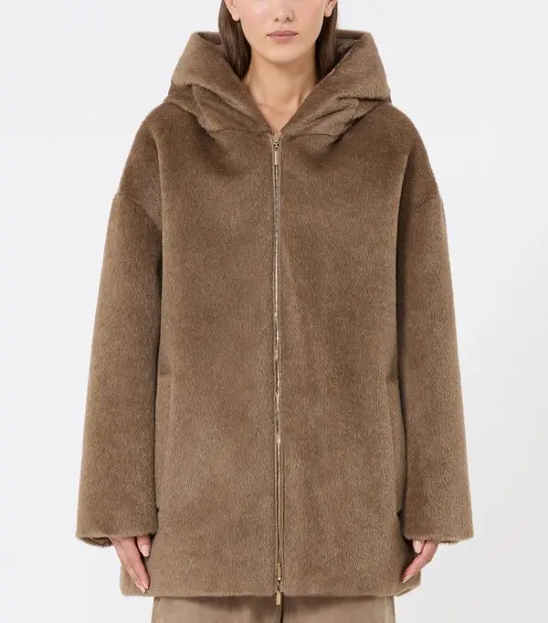 Max Mara Wool Reversible Hooded Jacket