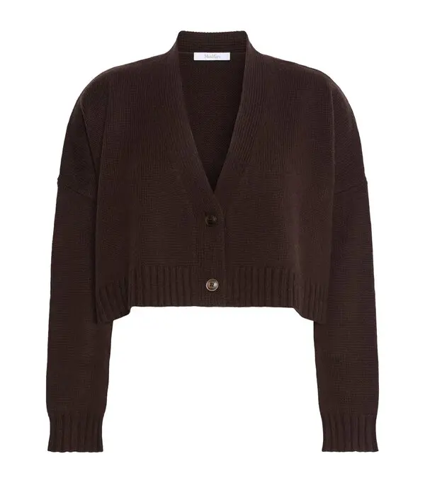 Max Mara Wool-cashmere Cropped Cardigan - Brown