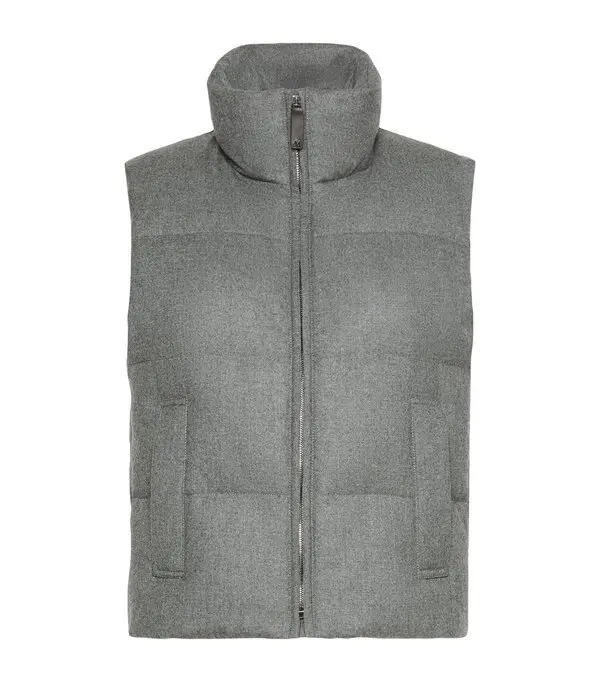 Max Mara Stretch-cashmere Down Gilet - Grey