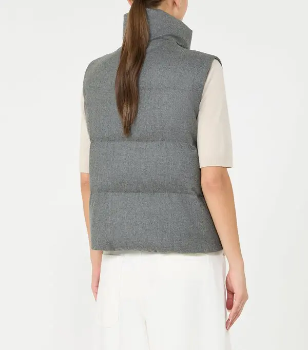 Max Mara Stretch-cashmere Down Gilet - Grey