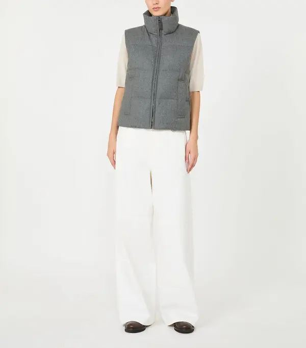 Max Mara Stretch-cashmere Down Gilet - Grey