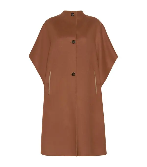 Max Mara Virgin Wool Button-up Cape