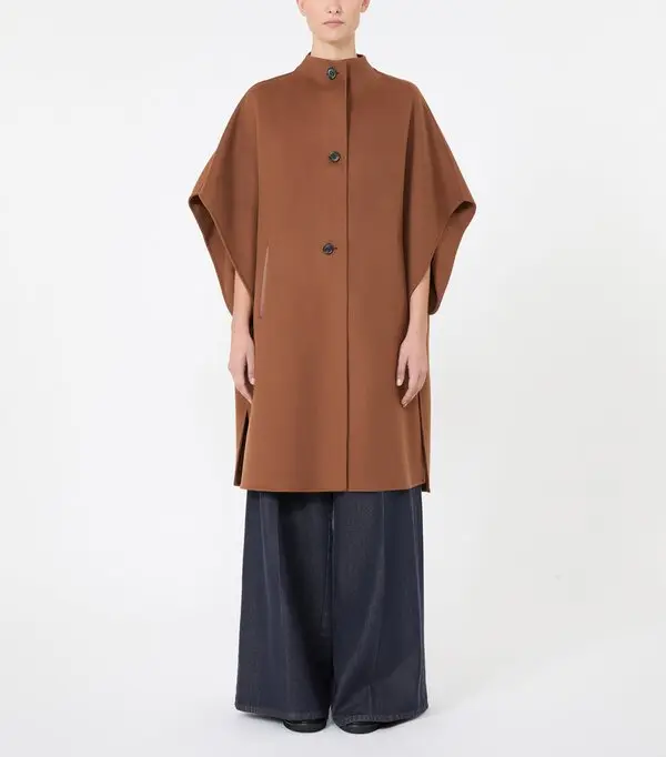 Max Mara Virgin Wool Button-up Cape
