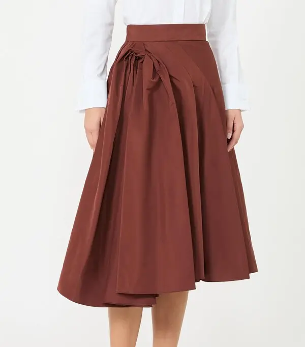 Max Mara Pleated Asymmetric Midi Skirt